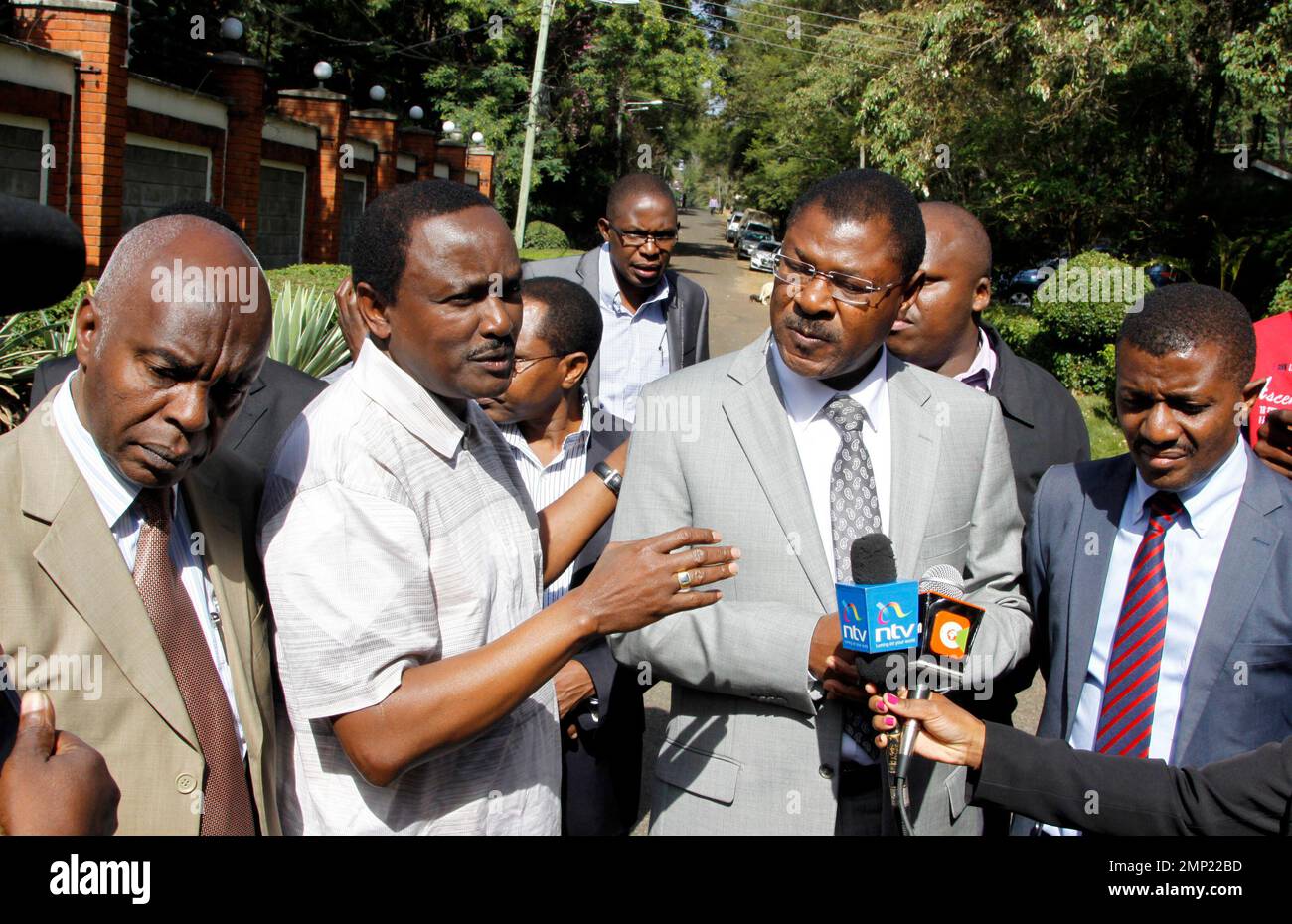Former Kenyan vice president Kalonzo Musyoka, second left, stands ...