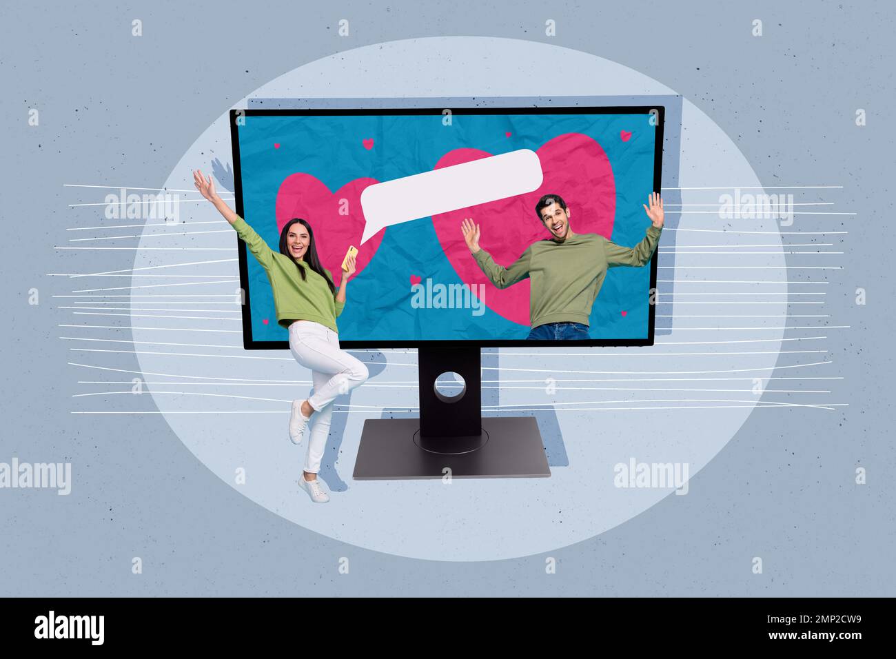 Fotocollage Design Kunstwerke von netten Paaren viel Spaß beim Sprechen ...