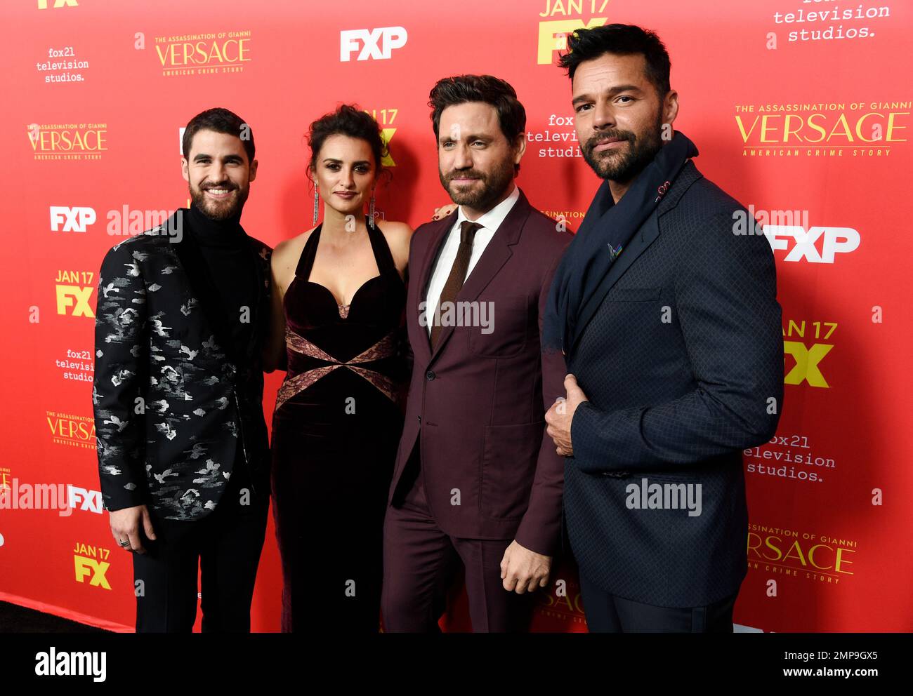 From left, Darren Criss, Penelope Cruz, Edgar Ramirez and Ricky Martin ...