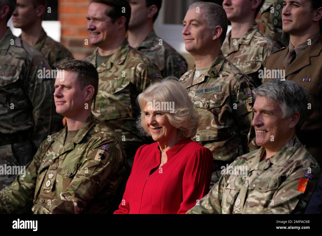 Camilla, the Queen Consort and Colonel of the Grenadier Guards, poses ...