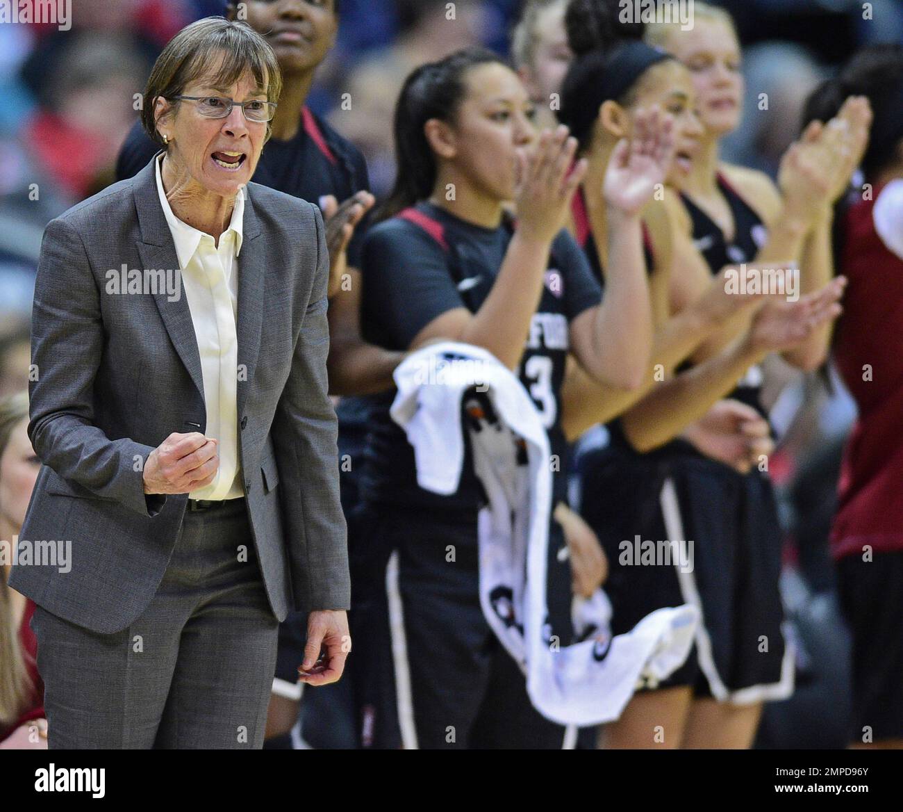 FILE - In this Nov. 12, 2017, file photo, Stanford head coach Tara ...