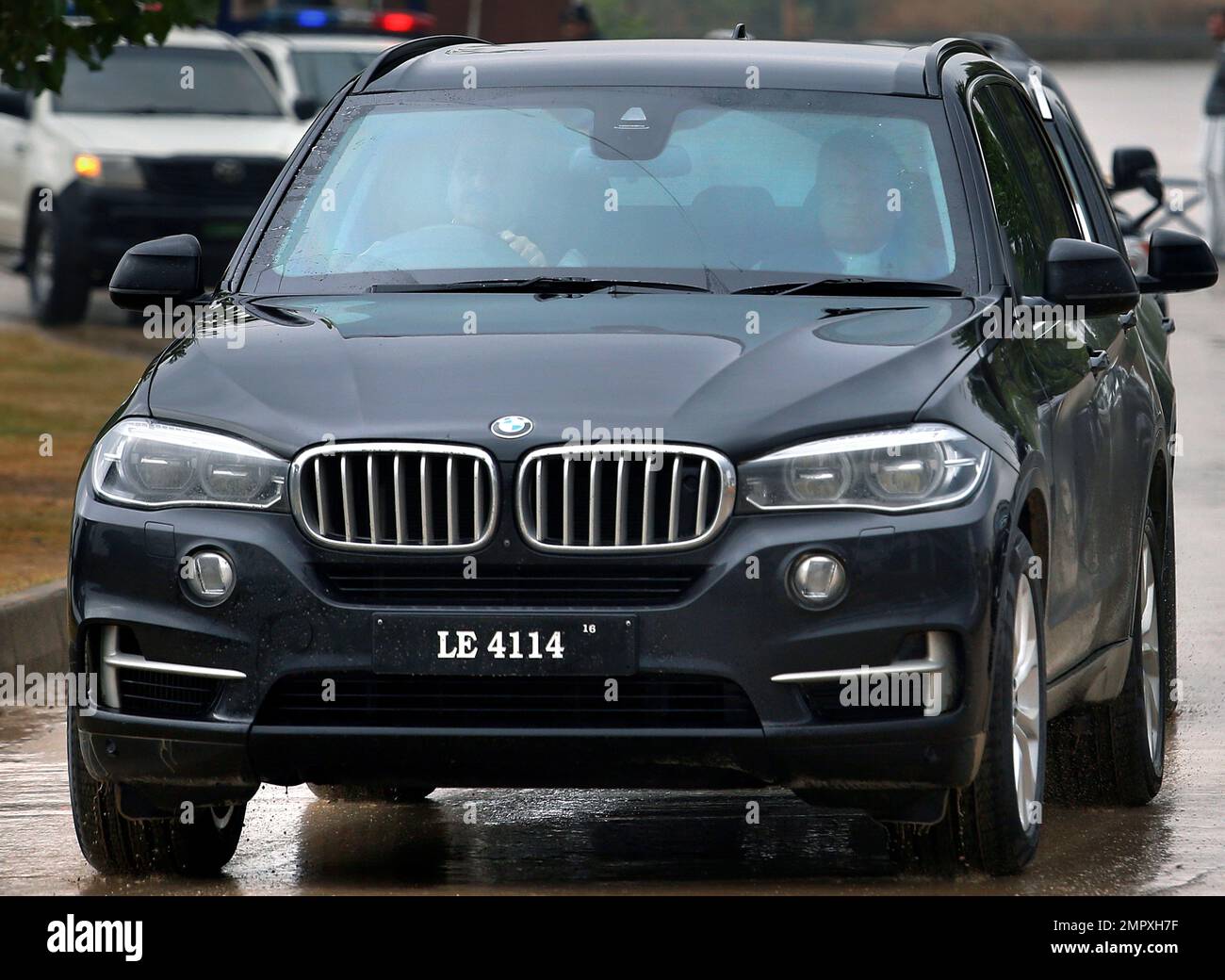 A car carrying Pakistan's ousted Prime Minister Nawaz Sharif, right ...