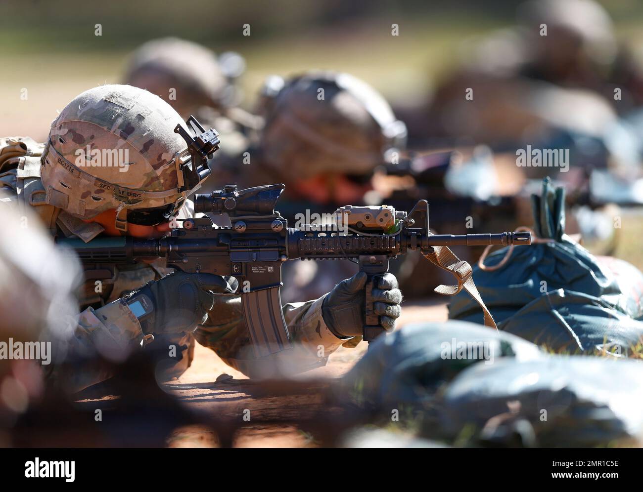 In this Oct. 17, 2017, photo, U.S. Army soldiers hone their long ...