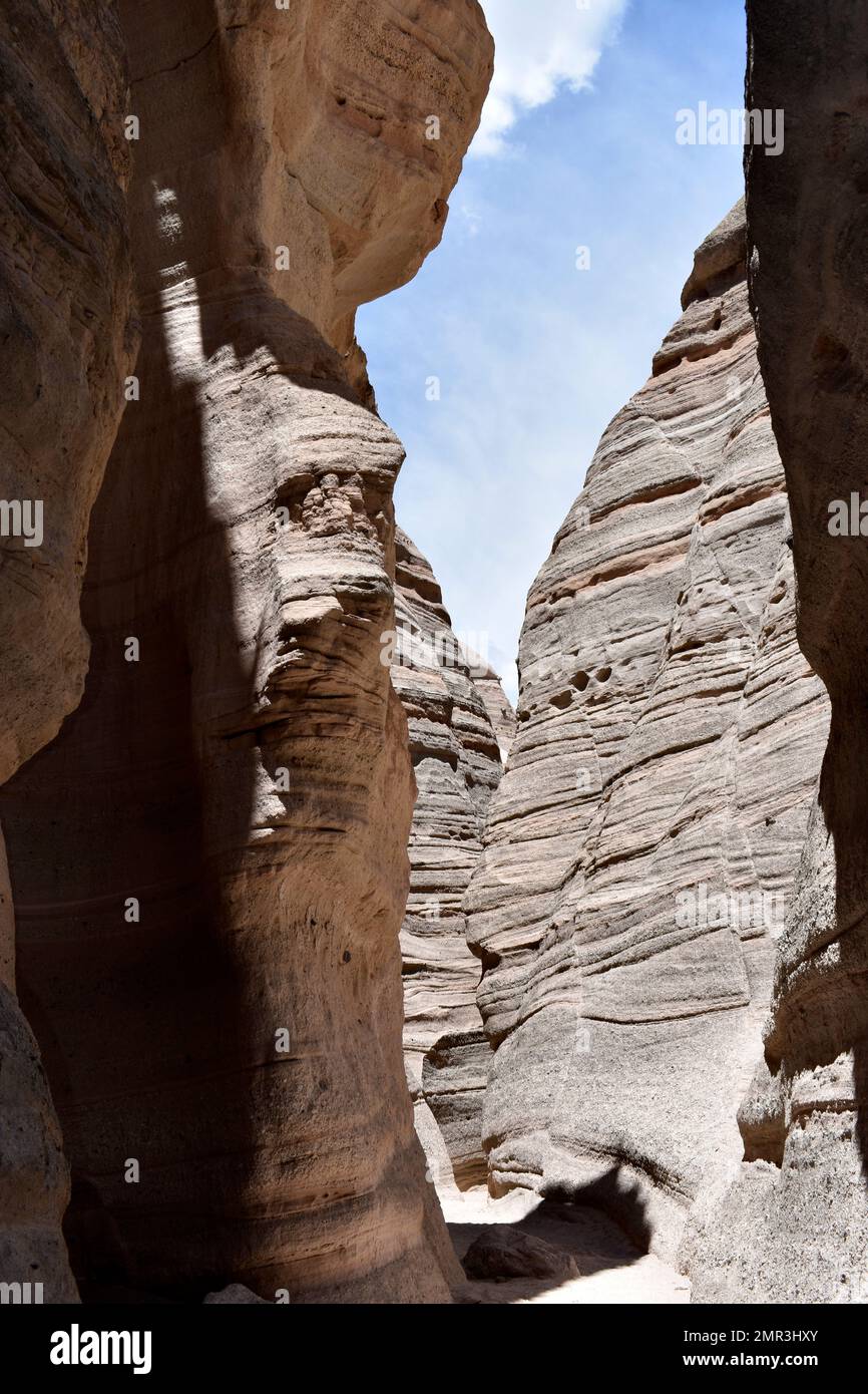 This July 2017 photo shows the conical formations at Tent Rocks ...