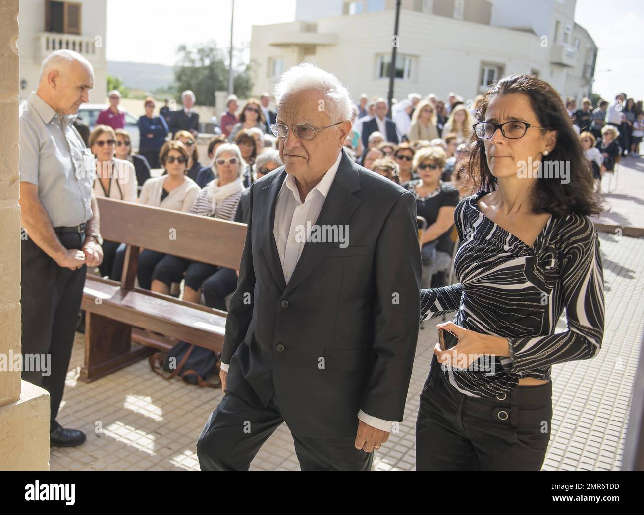 Former president of Malta Edward Fenech-Adami arrives to attend a ...