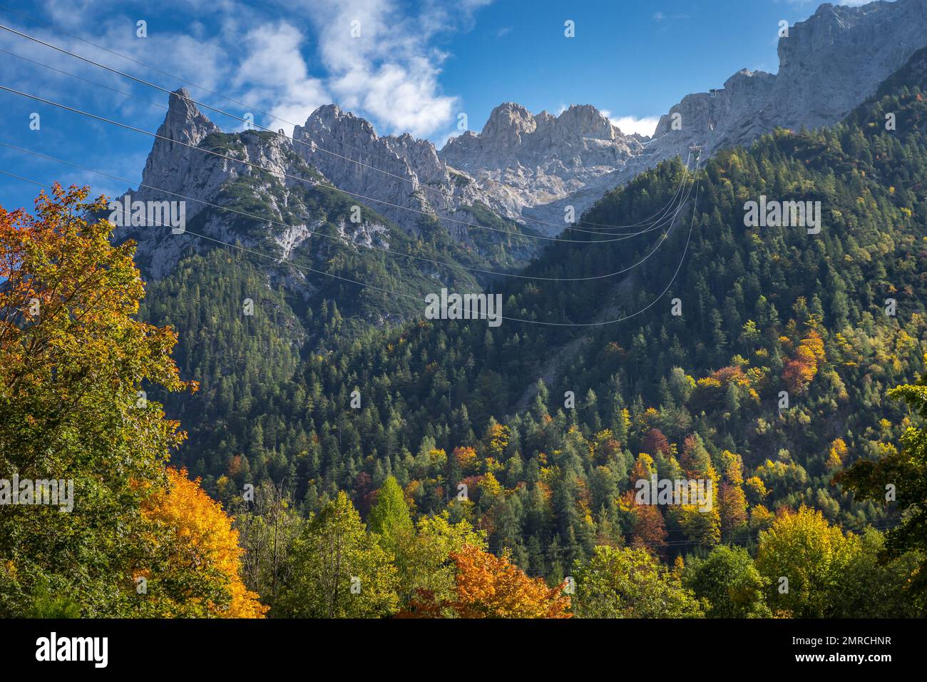 Bayerische alpen und Täler von oben am dramatischen Herbsthimmel ...