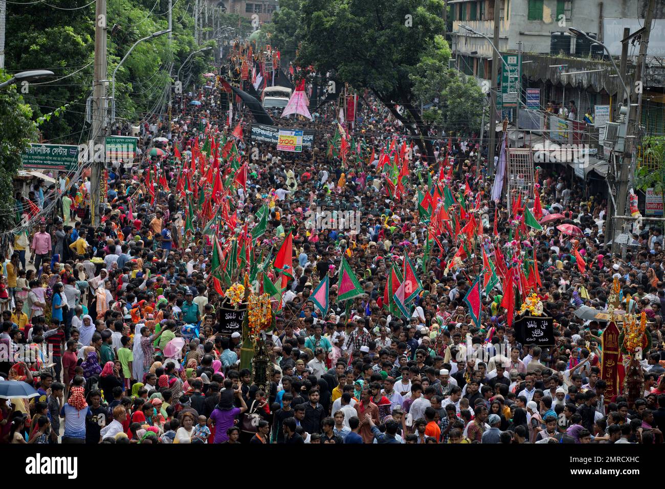 Bangladeshi Shiite Muslims participate in an Ashoura procession in ...