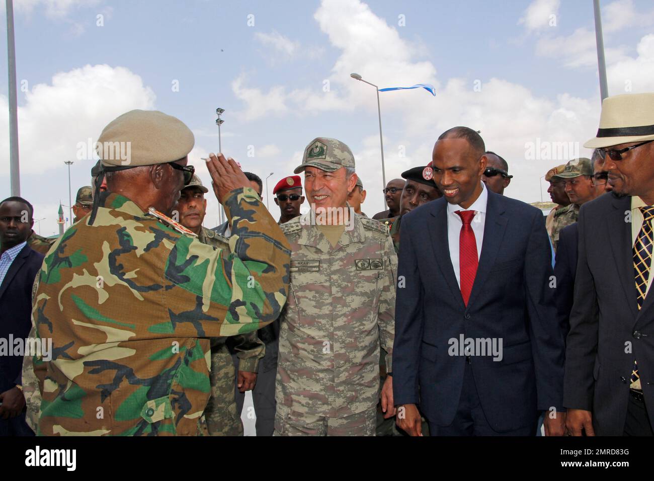 Turkish Chief of Staff General Hulusi Akar, second left, and Somali ...
