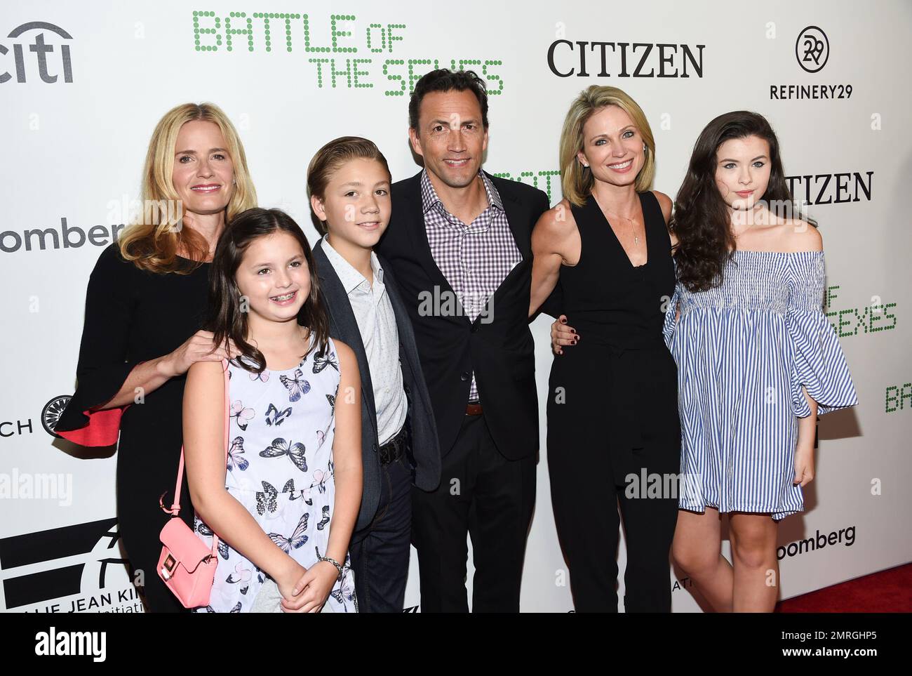 Actress Elisabeth Shue, left, poses with her brother Andrew Shue and ...