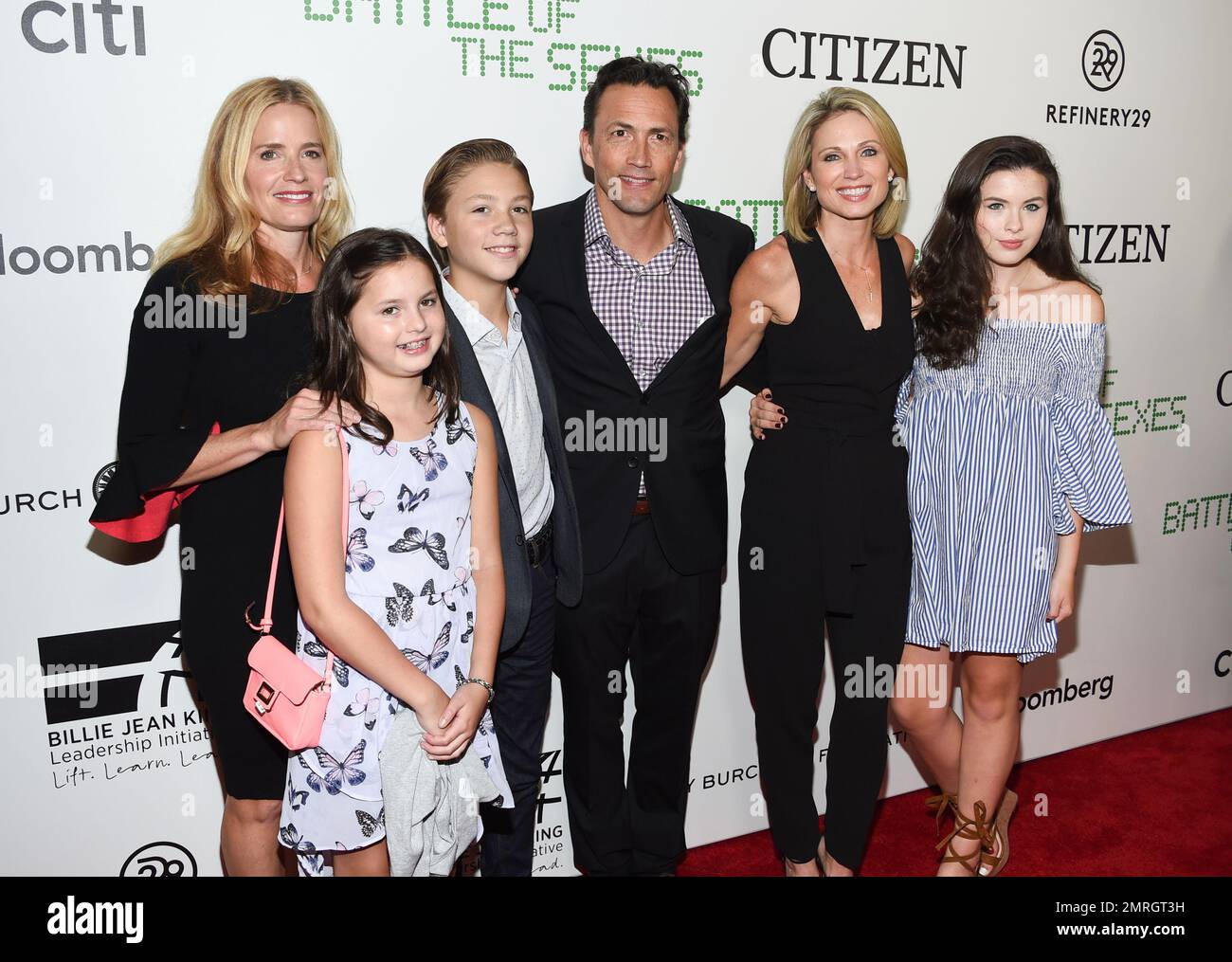 Actress Elisabeth Shue, left, poses with her brother Andrew Shue and ...