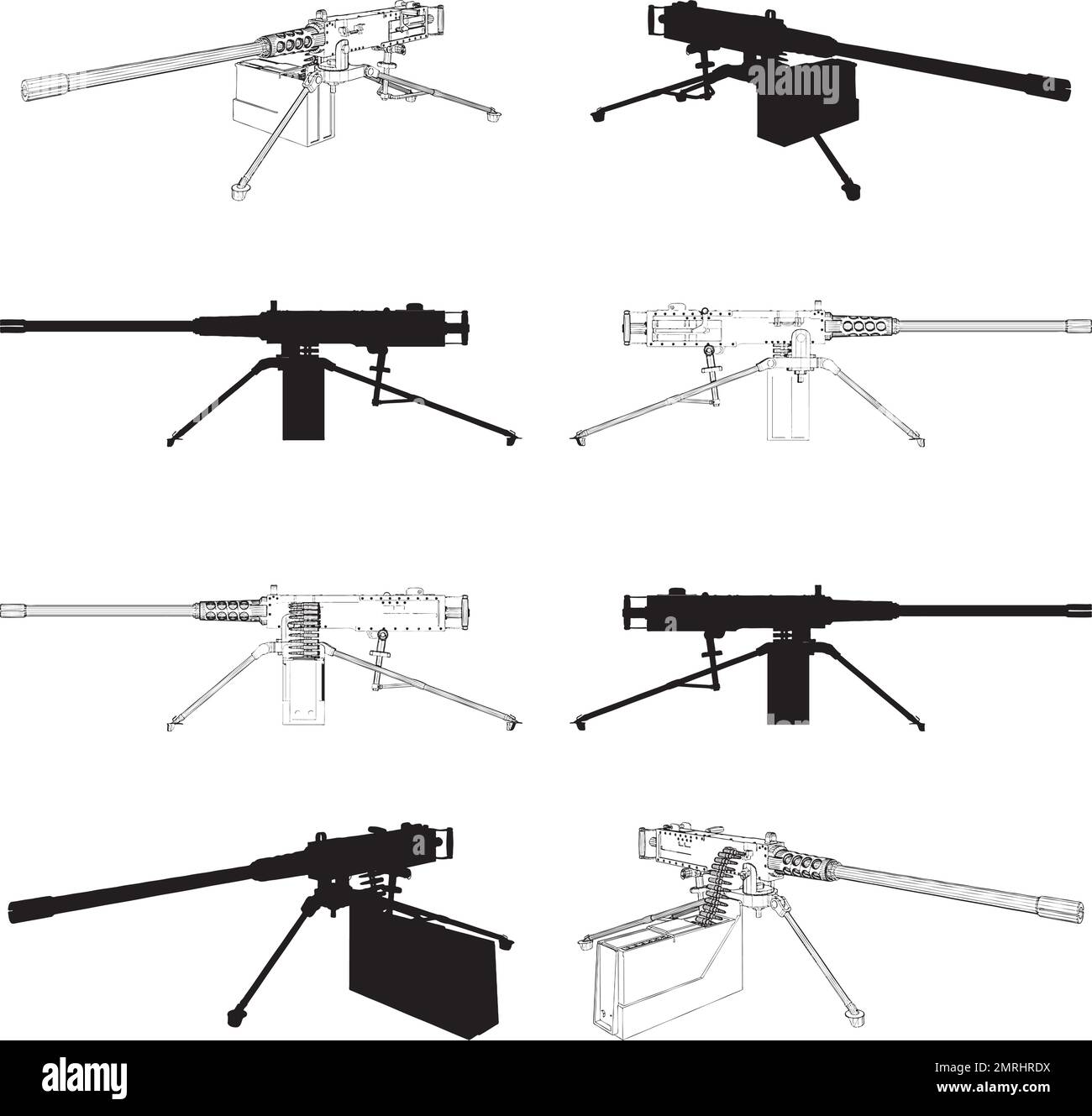 M2 50 Kaliber Maschinengewehr Stock Vektorgrafiken Kaufen Alamy