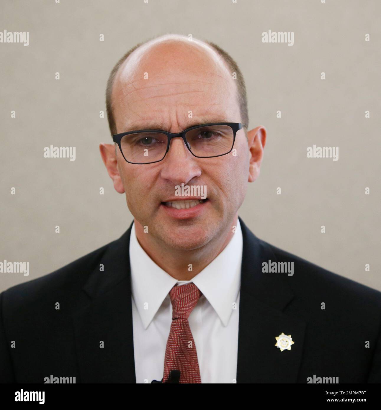 Greg Mashburn, Cleveland County District Attorney, talks with the media ...