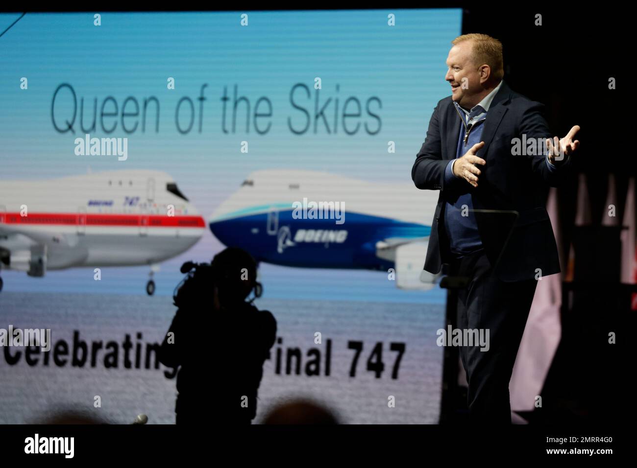 Boeing Commercial Airplanes CEO Stan Deal speaks on stage during a ...