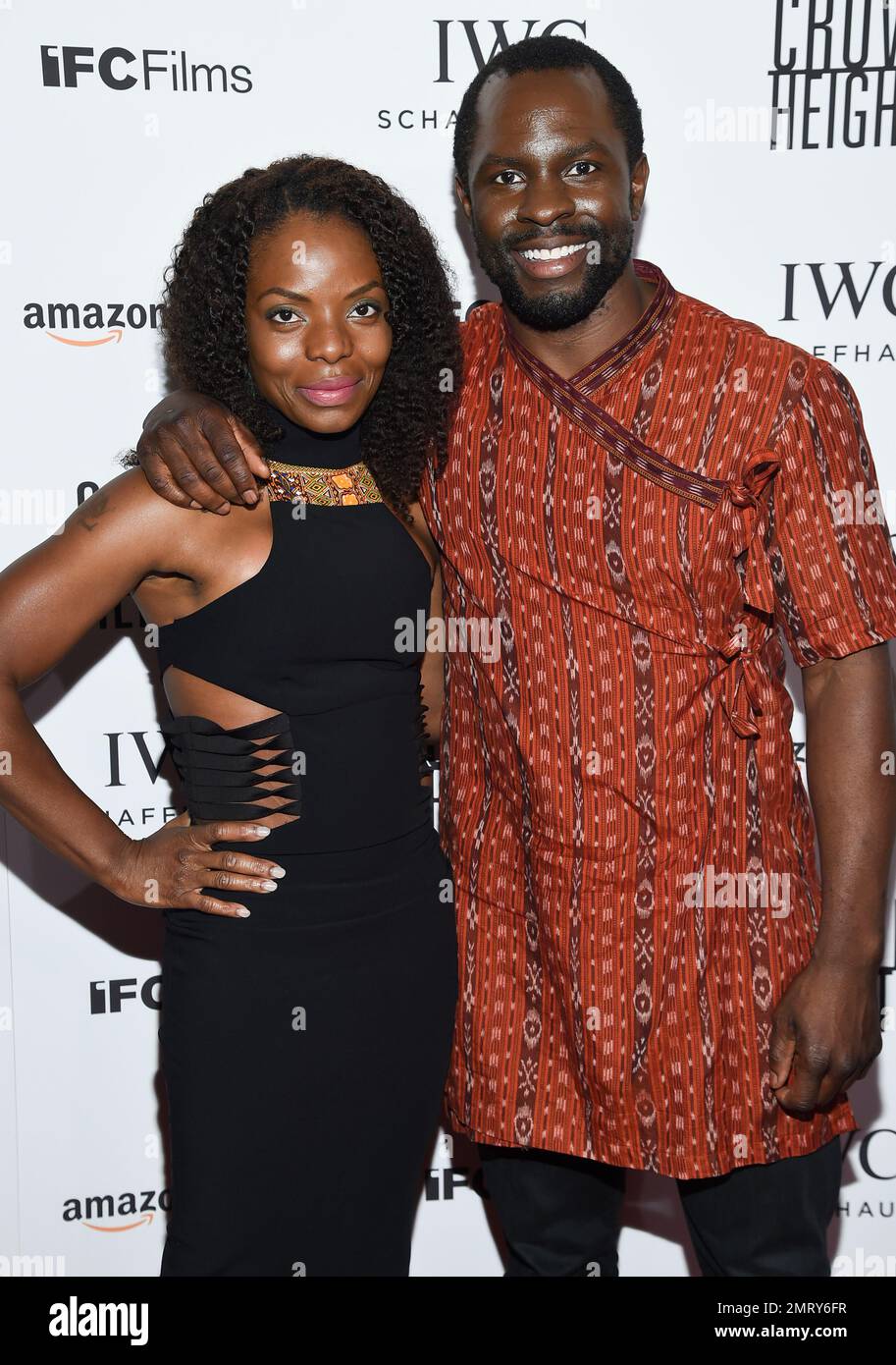 Marsha Stephanie Blake, left, and Gbenga Akinnagbe attend the premiere ...