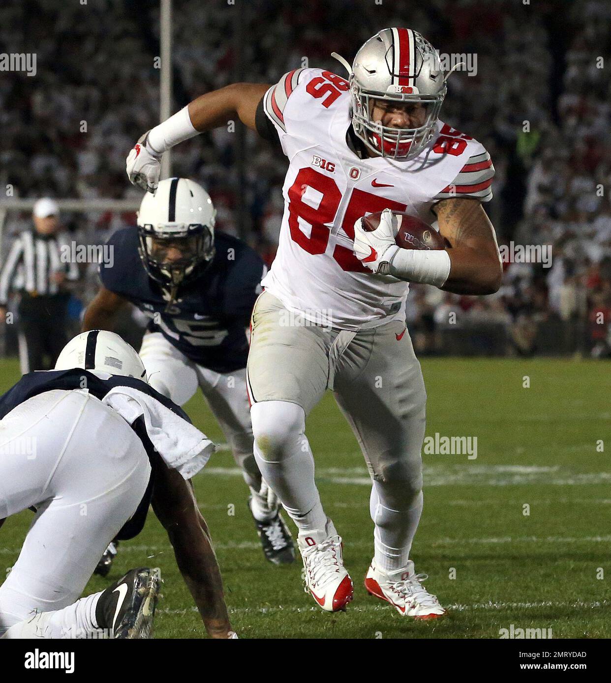 FILE - In this Oct. 22, 2016, file photo, Ohio State's Marcus Baugh (85 ...