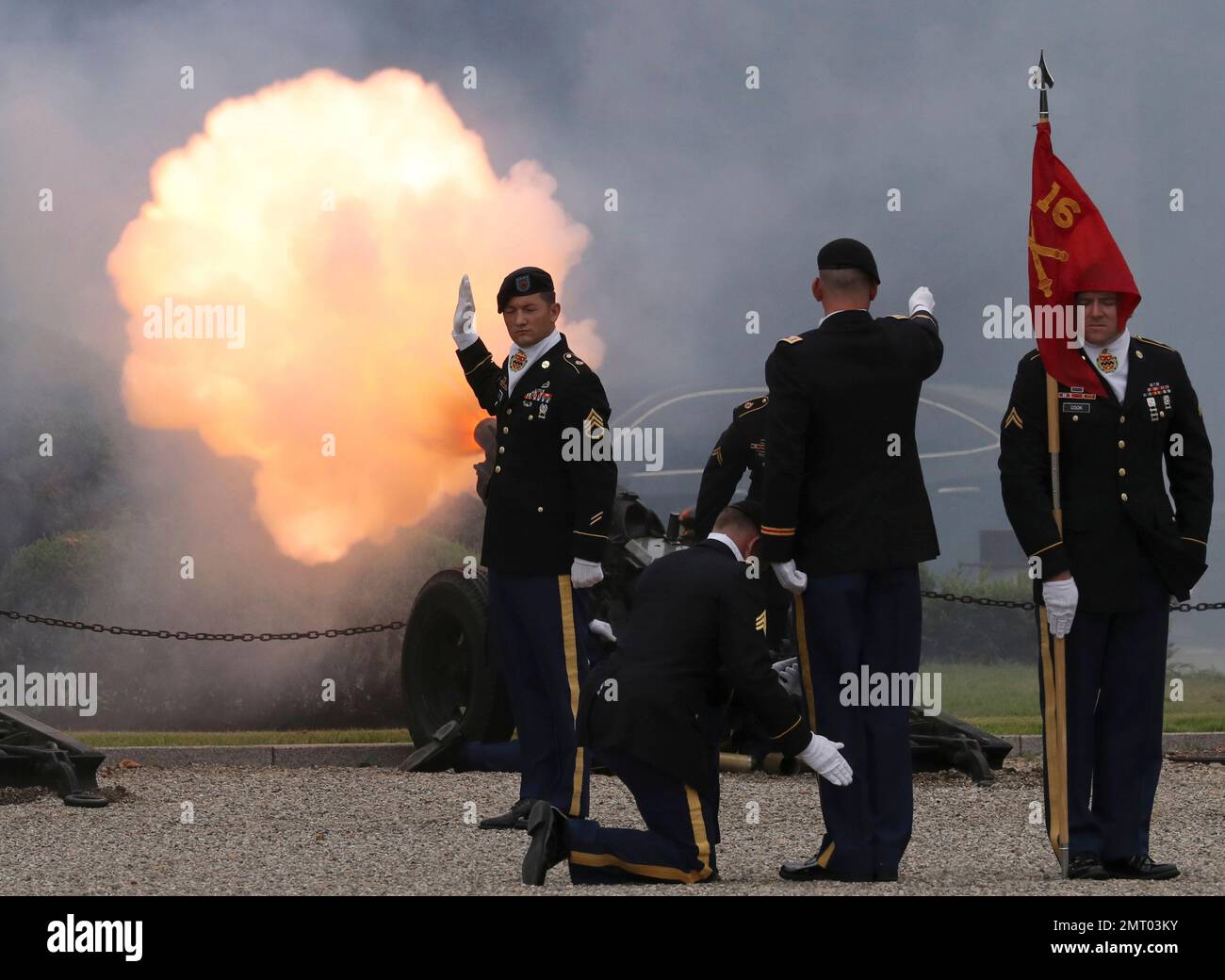 In this Friday, Aug. 11, 2017, file photo, U.S. soldiers fire a cannon ...