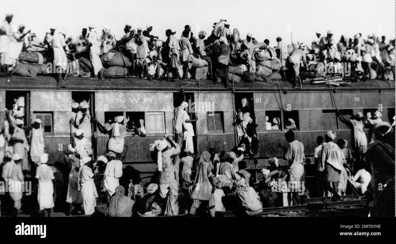 In this September 1947, file photo hundreds of Muslim refugees crowd on ...