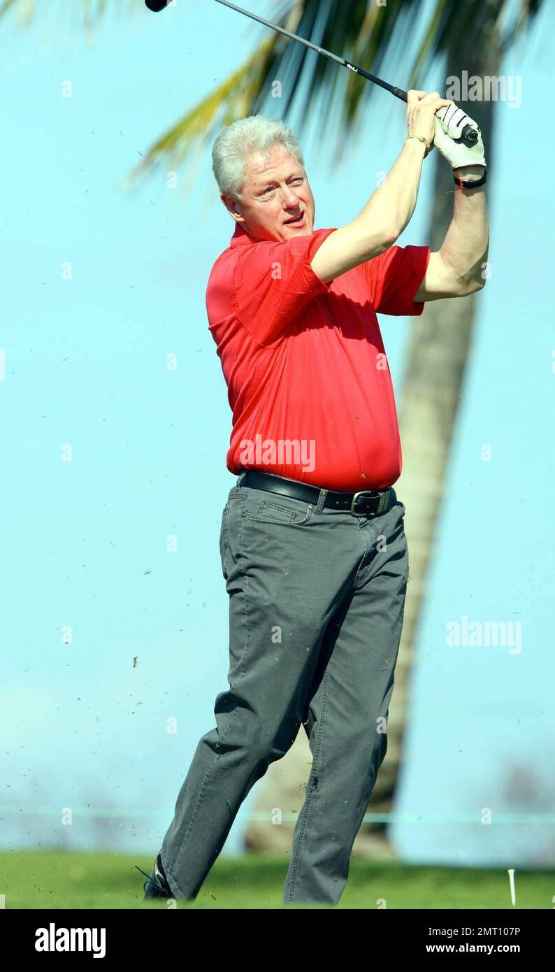 Exklusiv!! President Bill Clinton spielt am dritten Tag des Michael ...