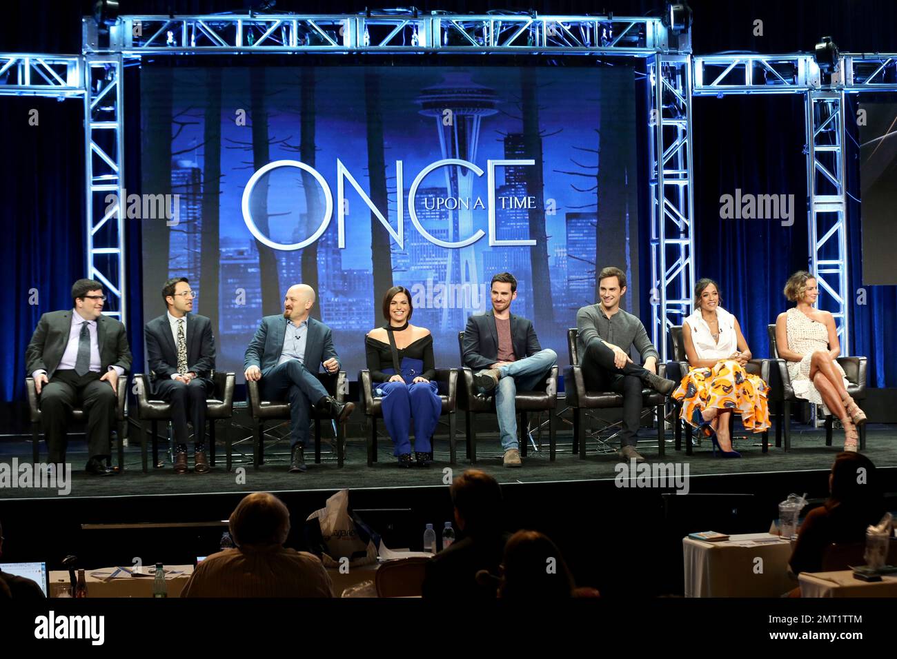 Adam Horowitz, from left, Edward Kitsis, David H. Goodman, Lana Parilla ...