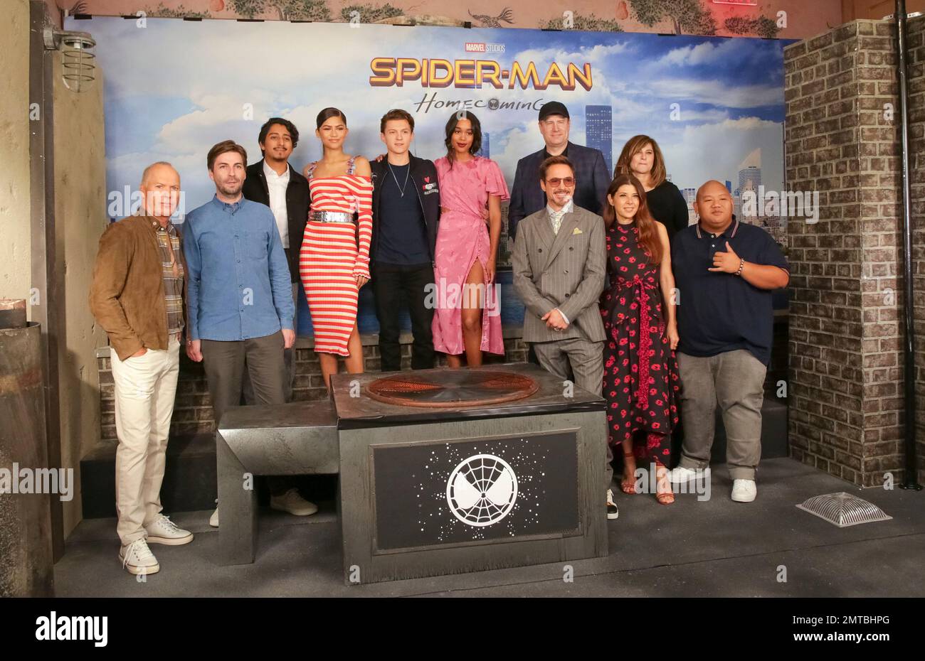 Actor Michael Keaton, from left, Director Jon Watts, Actors Tony ...