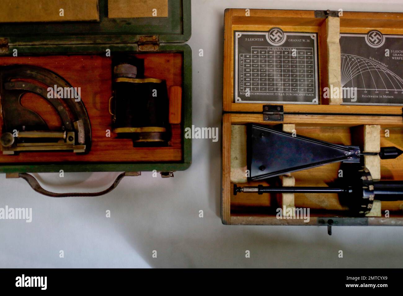 CORRECTS TYPE OF DEVICE - A World War II German army mortar aiming ...