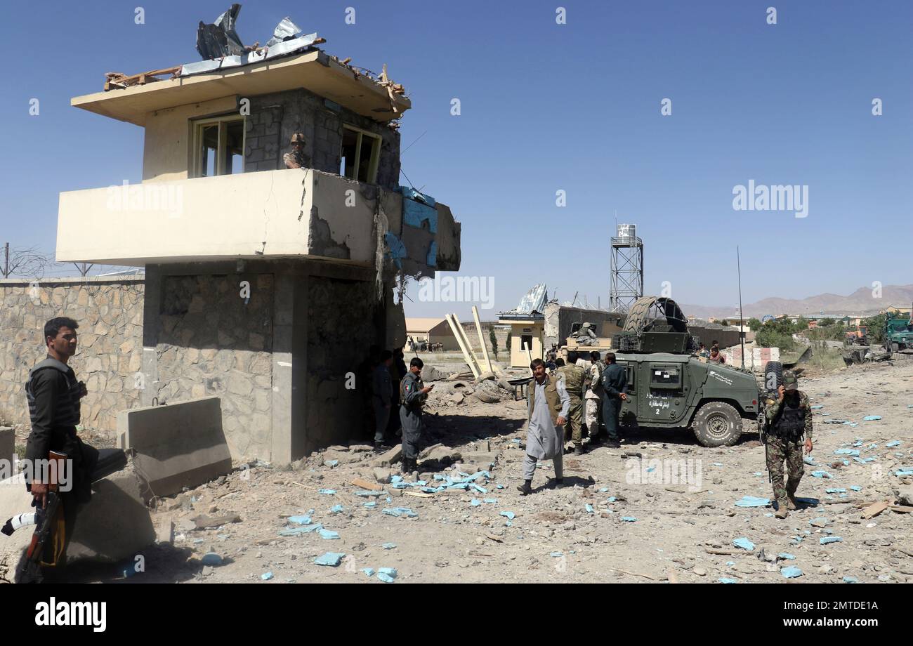Security forces are deployed as the site of suicide attacks and an ...