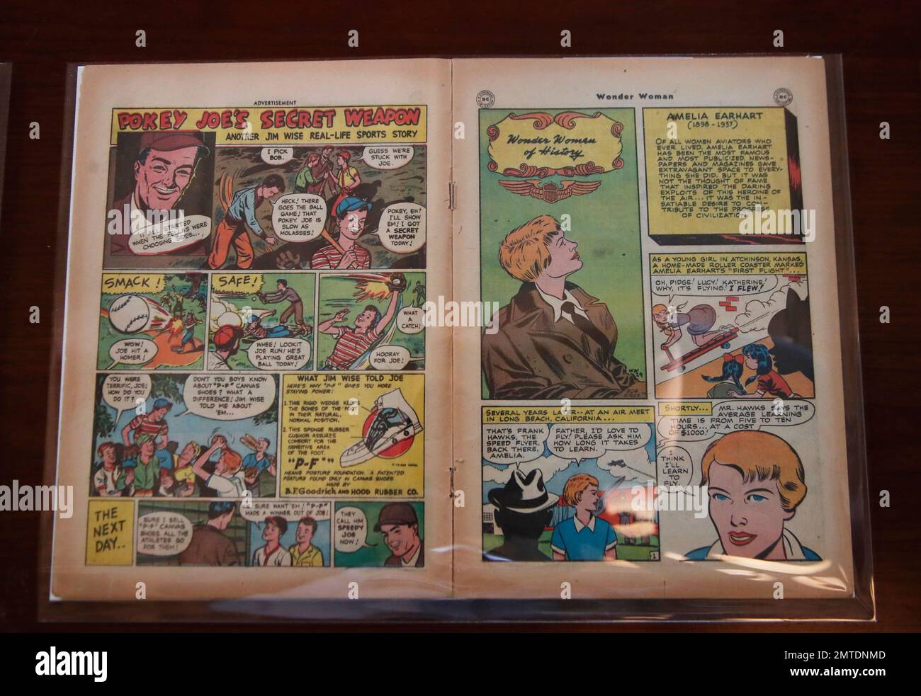 A May/June 1947 Wonder Woman comic book issue featuring Amelia Earhart ...