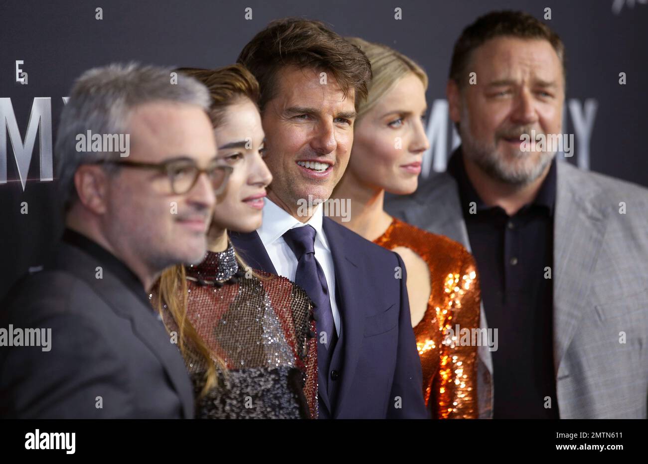 Actors Tom Cruise, center, Russell Crowe, right, Annabelle Wallis ...