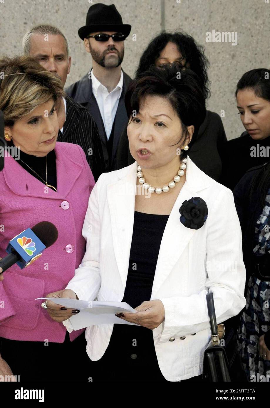Gloria Allred und die Familie des Mordopfers Felicia Tang halten zum ...