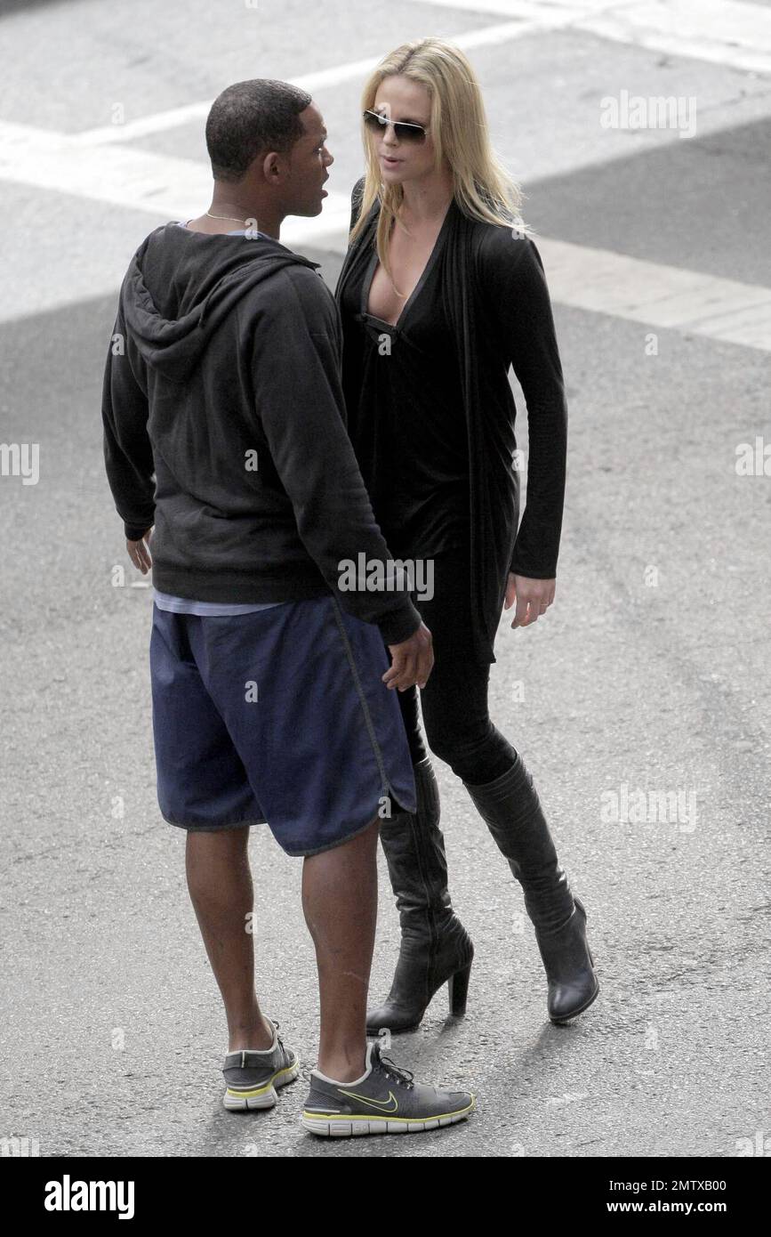 Charlize Theron und will Smith Filmen eine Szene für ihren neuen Film ...