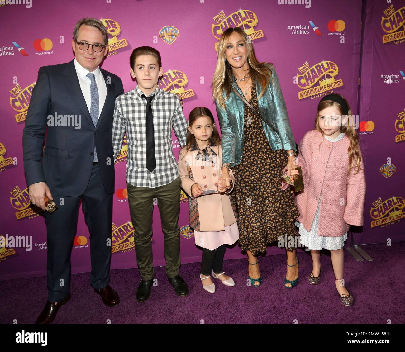 Matthew Broderick, from left, James Wilkie Broderick, Tabitha Broderick ...