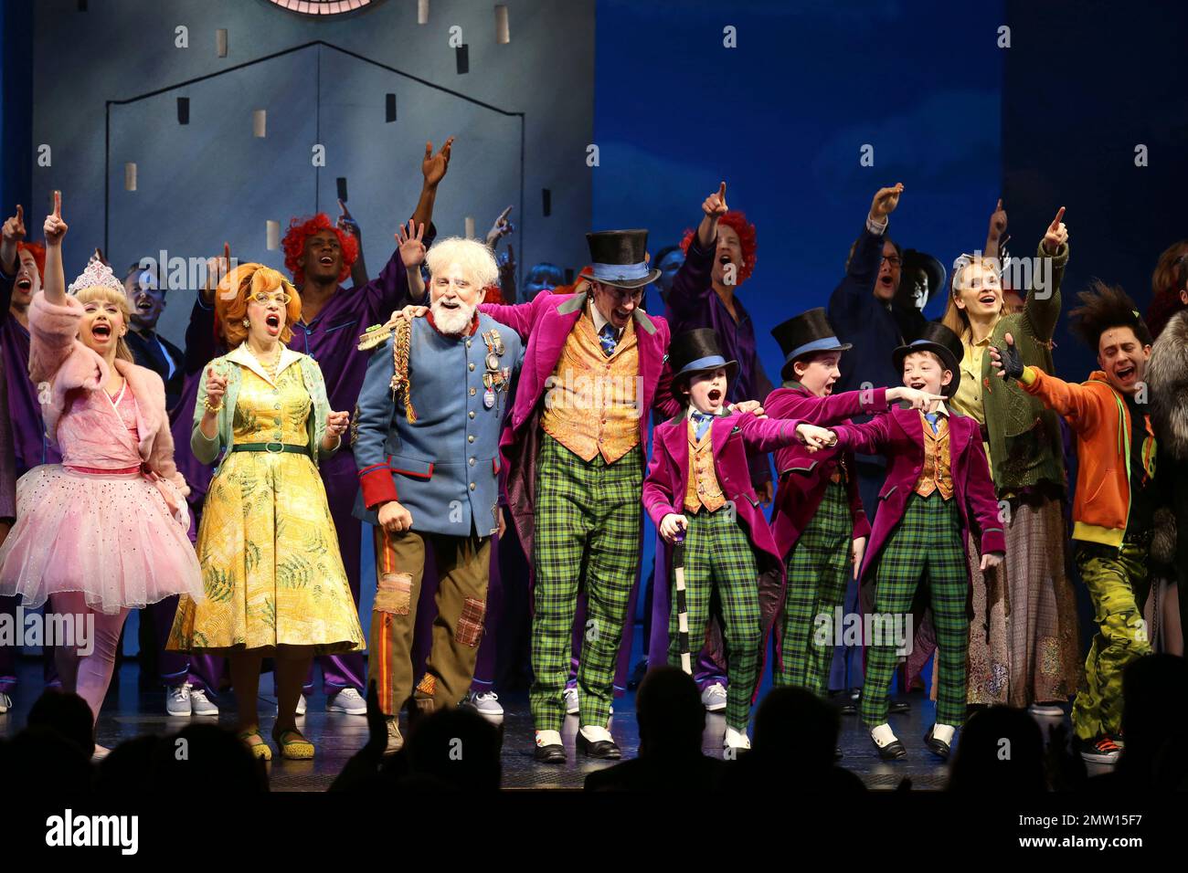 Christian Borle, center, and cast appear on stage for the Broadway ...