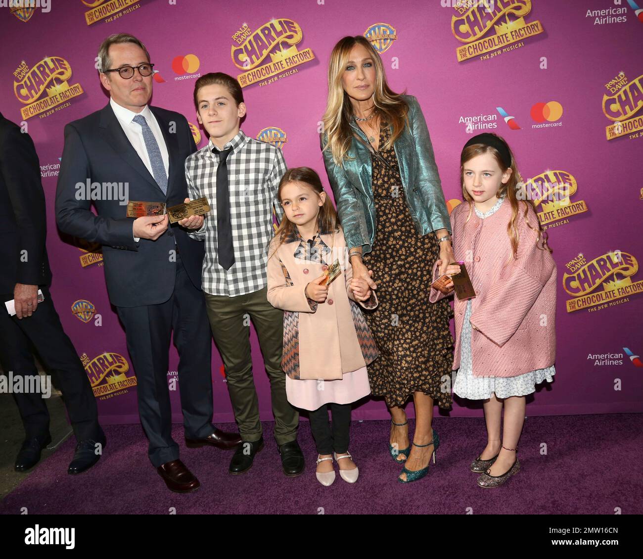 Matthew Broderick, from left, James Wilkie Broderick, Tabitha Broderick ...