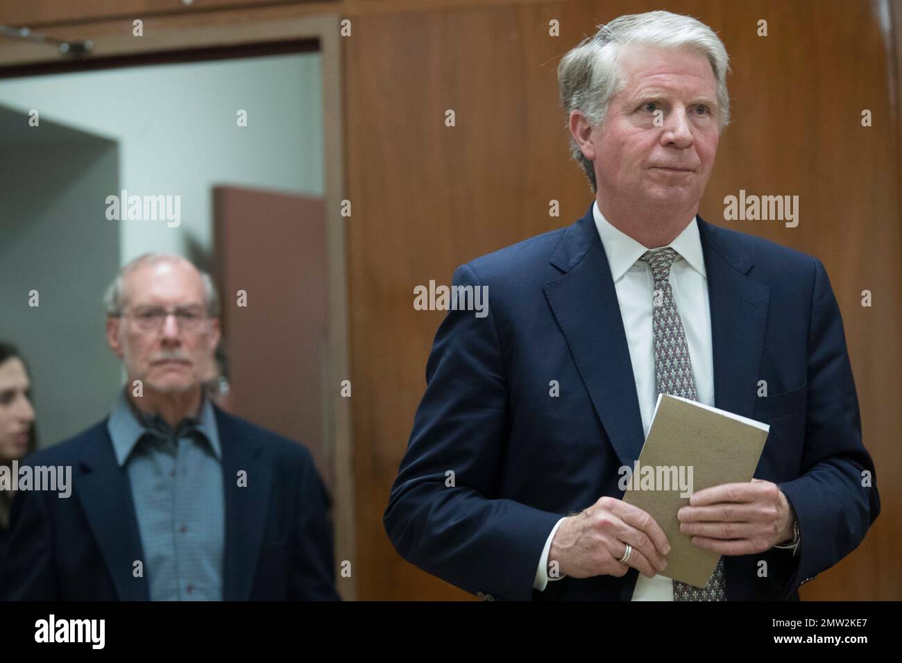 Manhattan District Attorney Cy Vance, right, is followed by Stan Patz ...