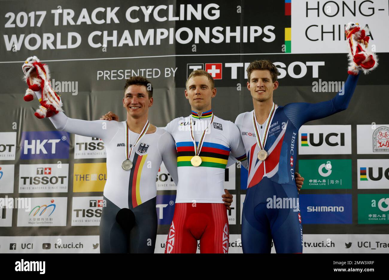 Gold medalist Poland's Adrian Teklinski, centre, celebrates on the ...