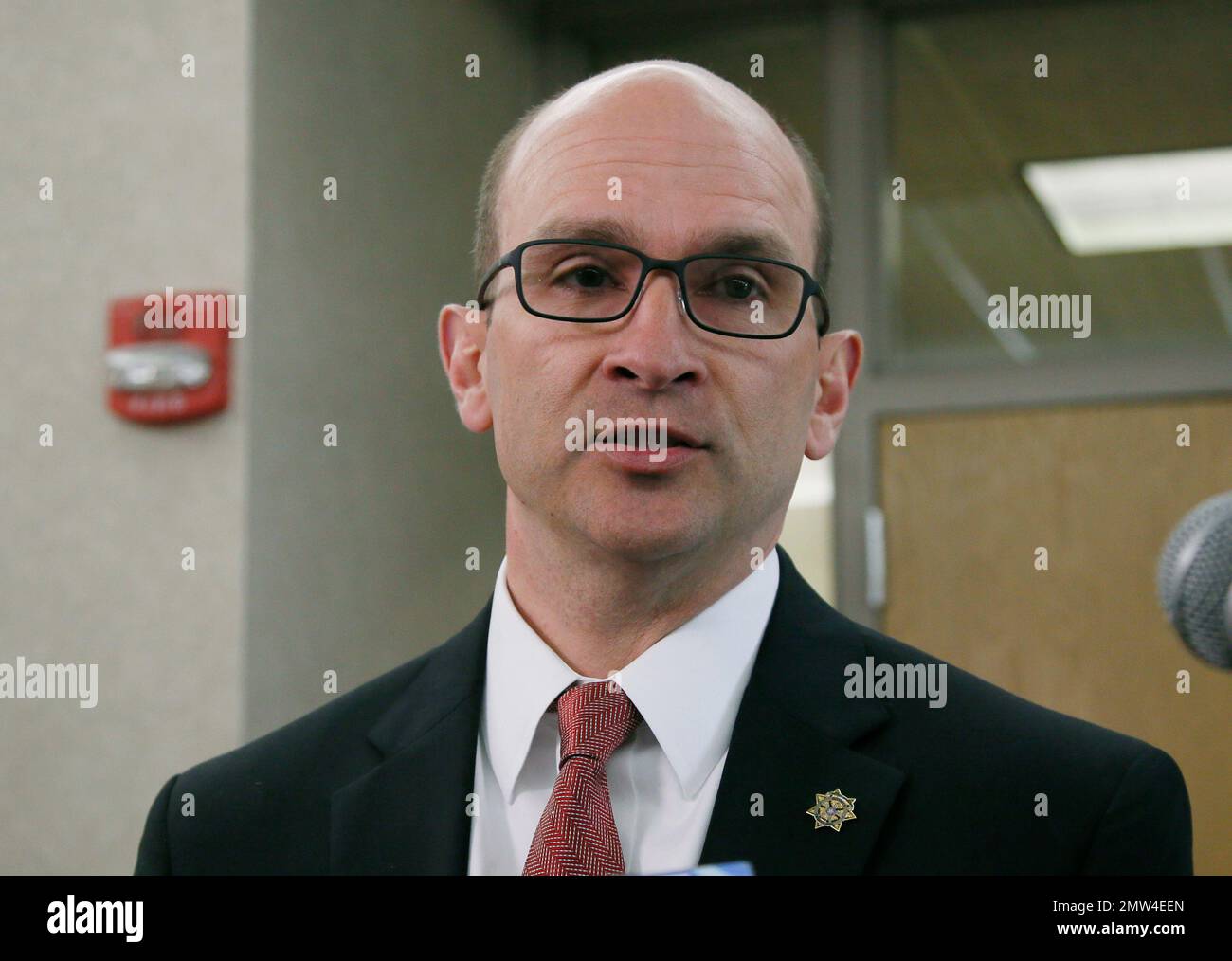 Cleveland County District Attorney Greg Mashburn talks with the media ...