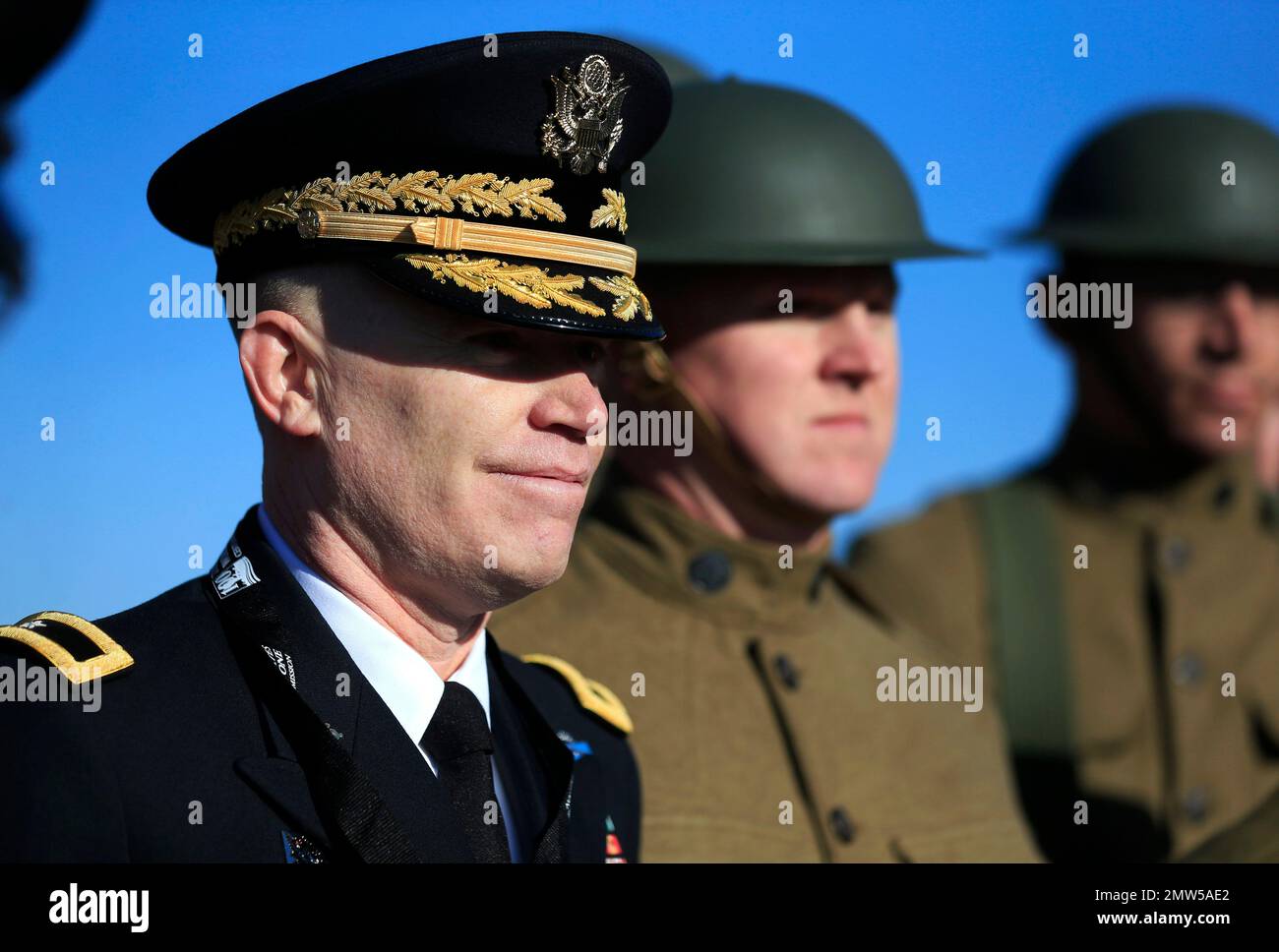 Brigadier General Patrick Frank stands for a photo with 1st Infantry ...