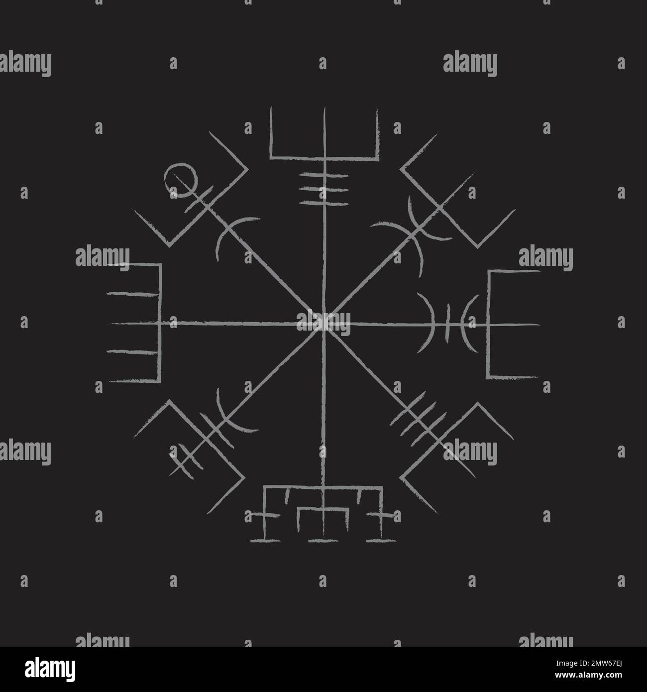 Vegvisir Umriss Wikingerschild | Wikingererbe Viking Héritage
