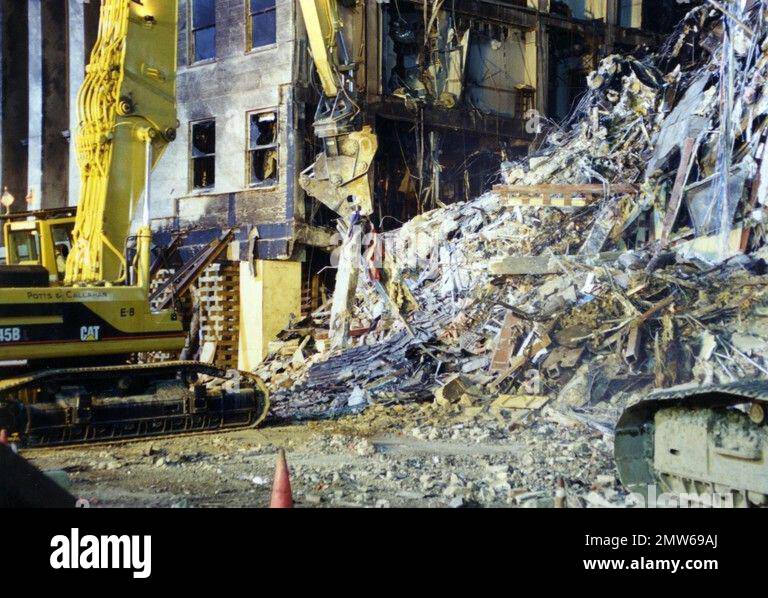 This undated photo provided by the FBI shows damage to the Pentagon ...