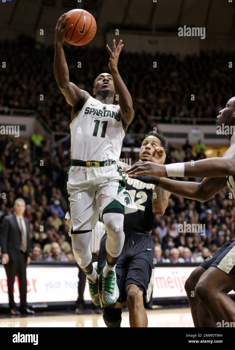 Michigan State guard Lourawls Nairn Jr. (11) shoots in front of Purdue ...