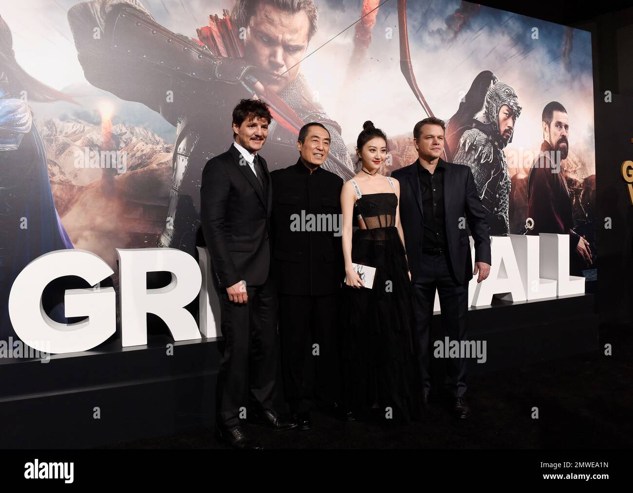 Zhang Yimou, second from left, director of "The Great Wall," poses with ...
