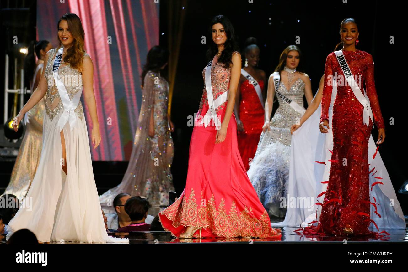 Miss Universe contestants, from left front row, Yam Kaspers Anshel of ...