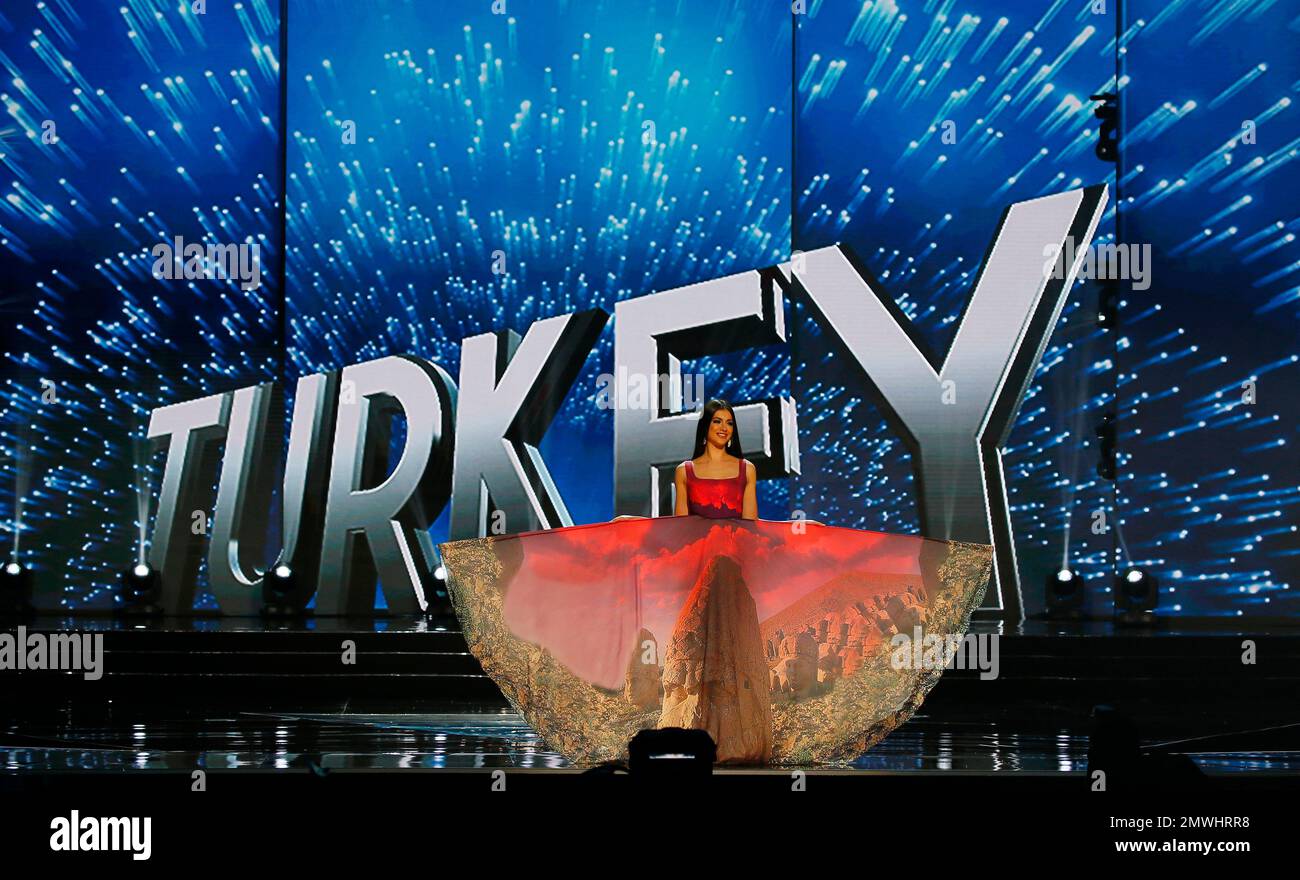 Miss Universe contestant Tansu Cakir of Turkey parades in costume ...