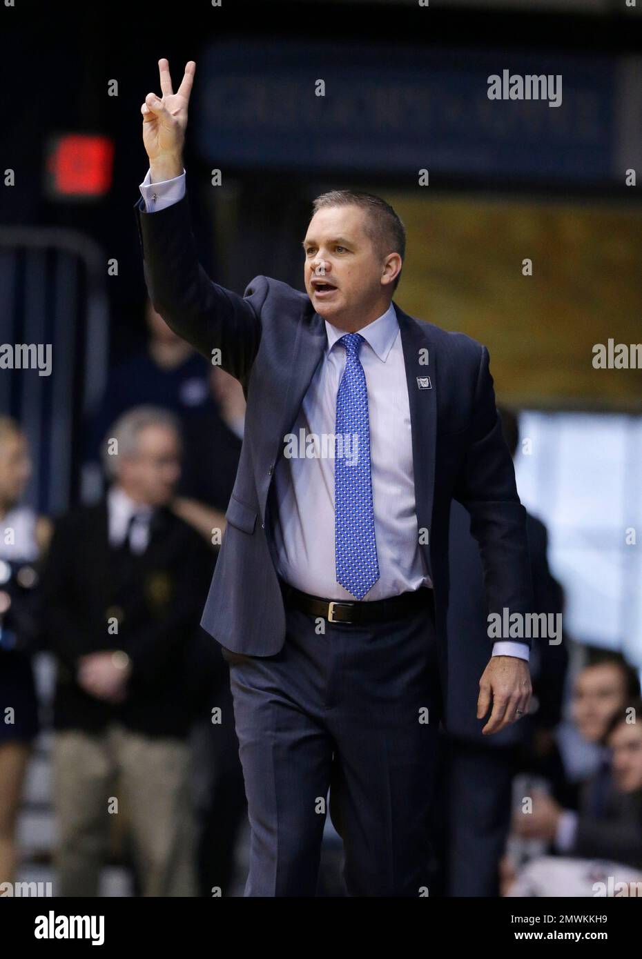 Butler head coach Chris Holtman calls a play for his team as they ...