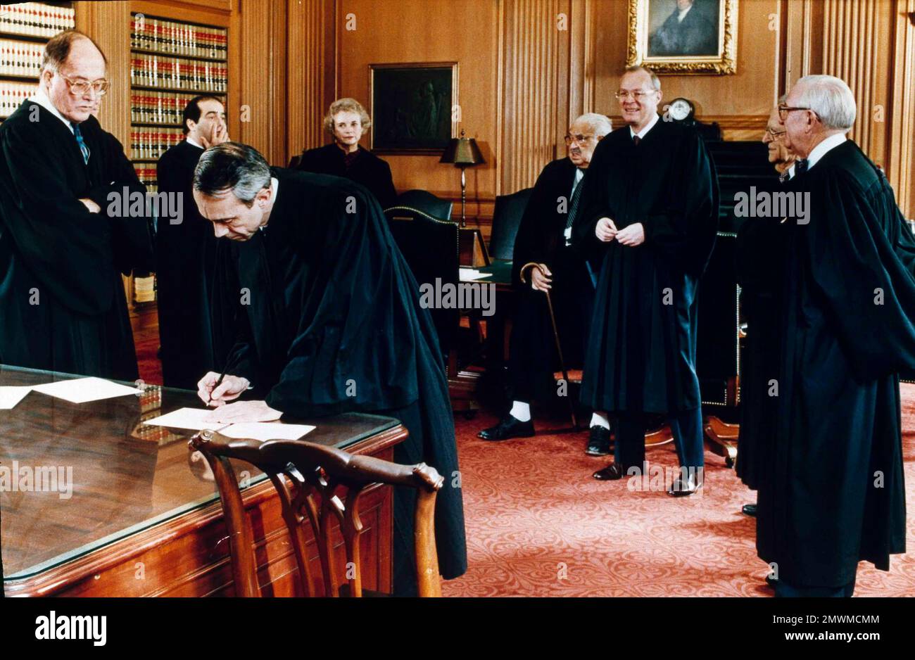 Associate Justice David Souter signs documents of office at the Supreme ...