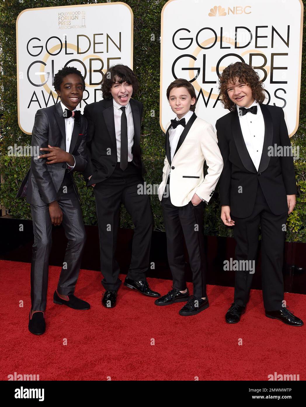 Caleb McLaughlin, from left, Finn Wolfhard, Noah Schnapp, and Gaten Matarazzo, from "Stranger ...