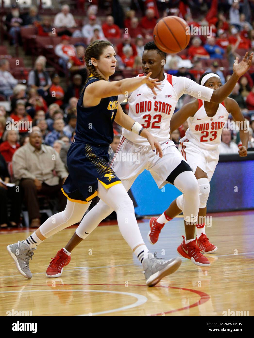 Canisius guard Lauren D'Hont, left, passes the ball against Ohio State ...