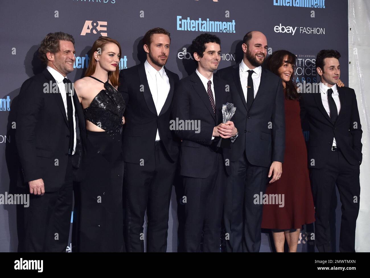Gary Gilbert, from left, Emma Stone, Ryan Gosling, Damien Chazelle ...