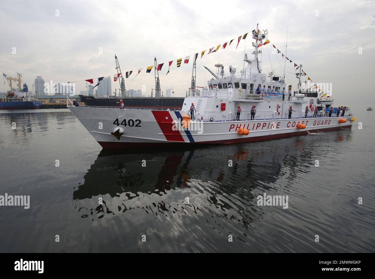 The Multi-Role Response Vessel - MALABRIGO (MMRV-4402) prepares to dock as it arrives for ...
