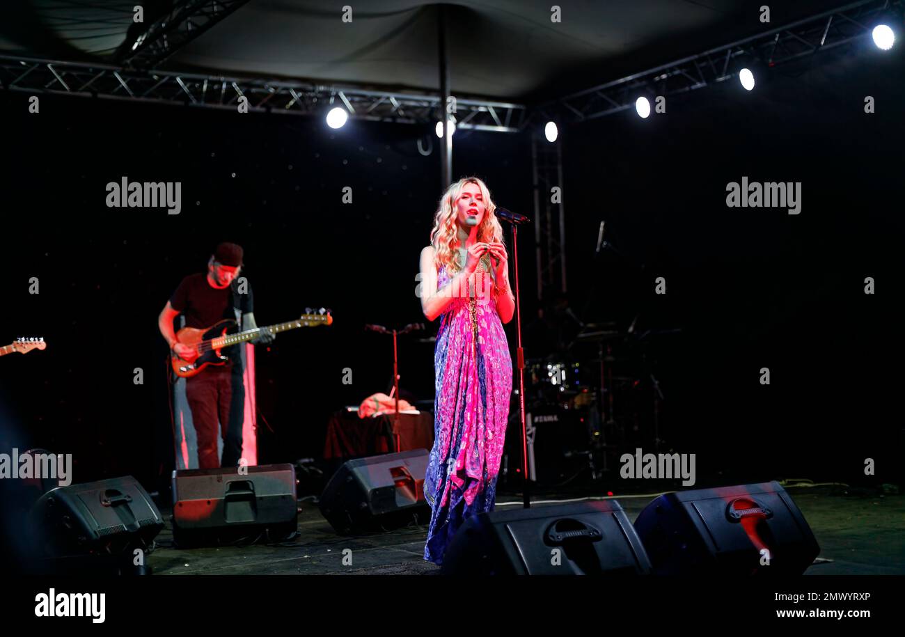 British singer Joss Stone performs a concert in Karen, on the outskirts ...